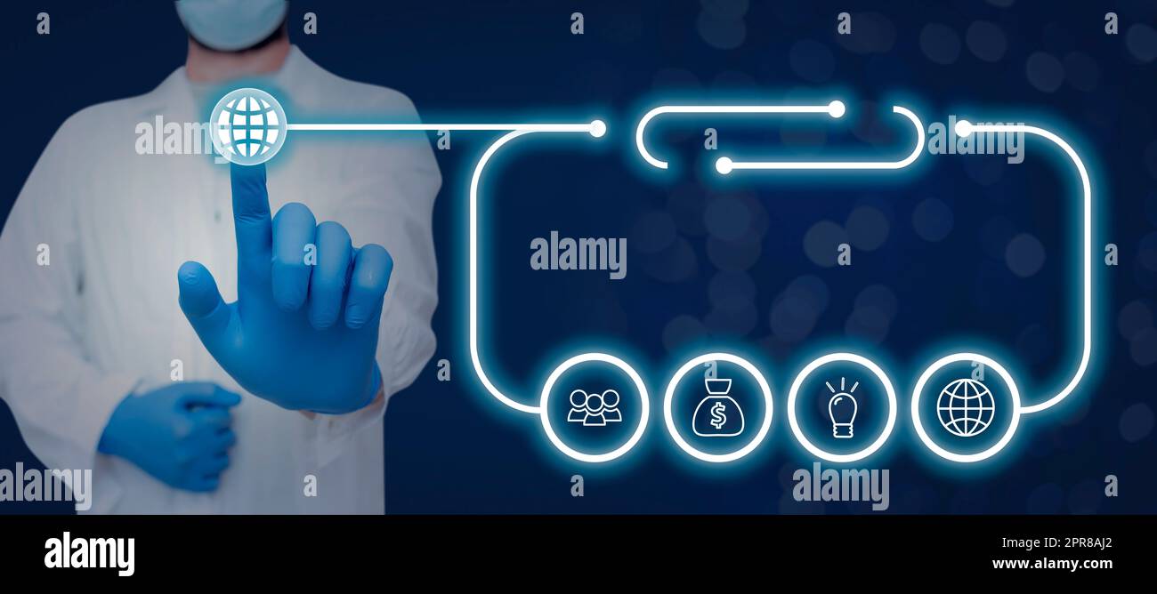 Doctor Holding Pen And Presenting Crutial Ideas In Futuristic Frame ...