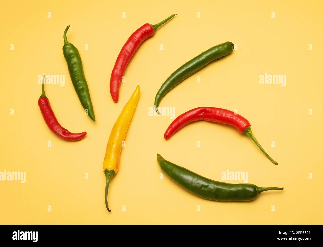 Colorful chili peppers in circle Stock Photo - Alamy