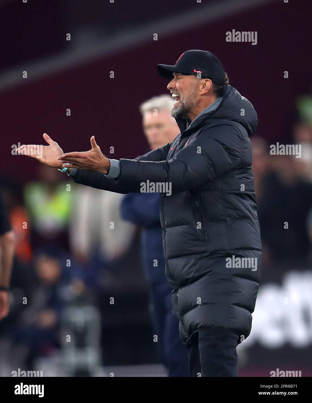 Liverpool Manager Jurgen Klopp Gestures On The Touchline During The