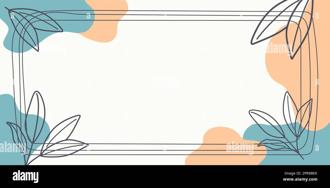 Blank Frame Decorated With Abstract Modernized Forms Flowers And ...