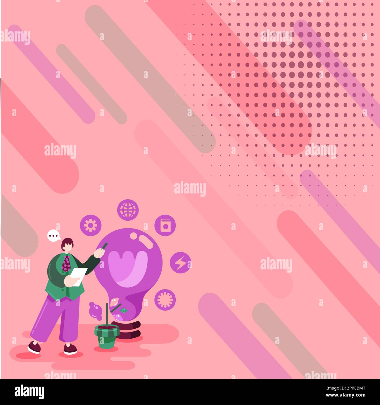 Teacher Presenting New Ideas On Students. Researcher Drawing Showing ...