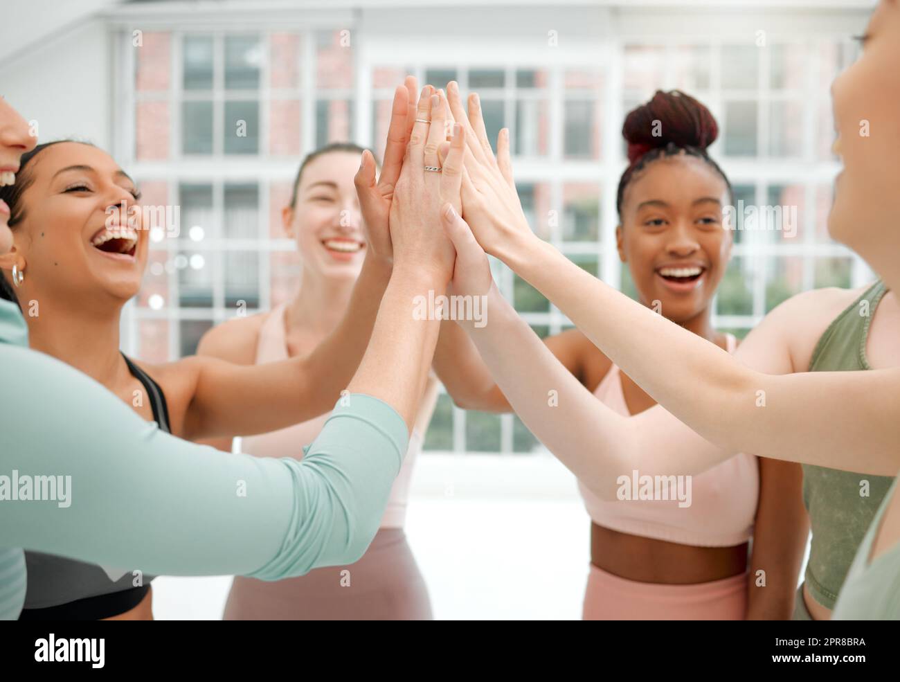 We always look forward to a fitness session. a group of fit young women ...