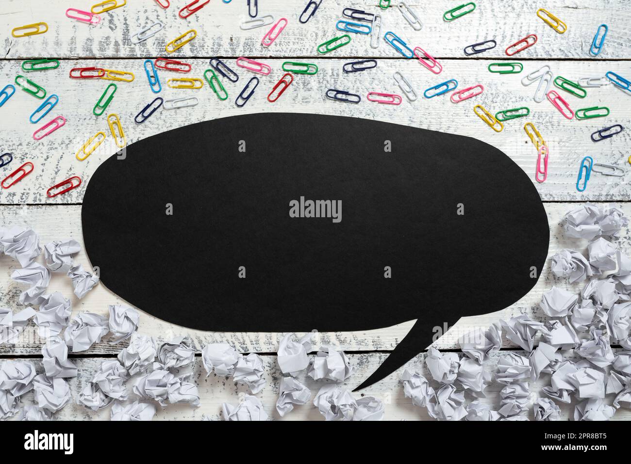 Speech Bubble With Important Ideas Divided On Half With Paper Wraps ...