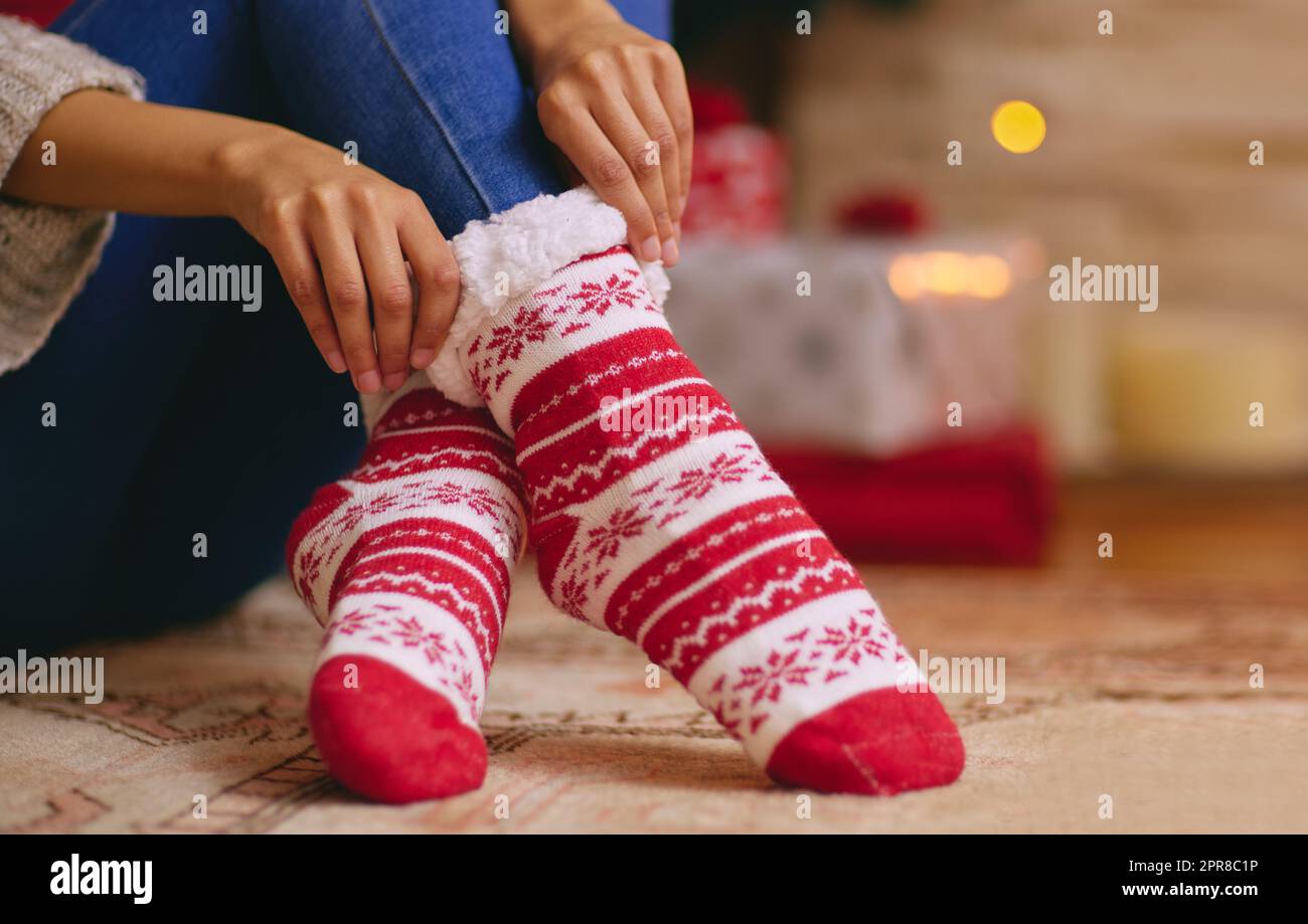 You know its Christmas when the cosy socks come out. a unrecognisable ...