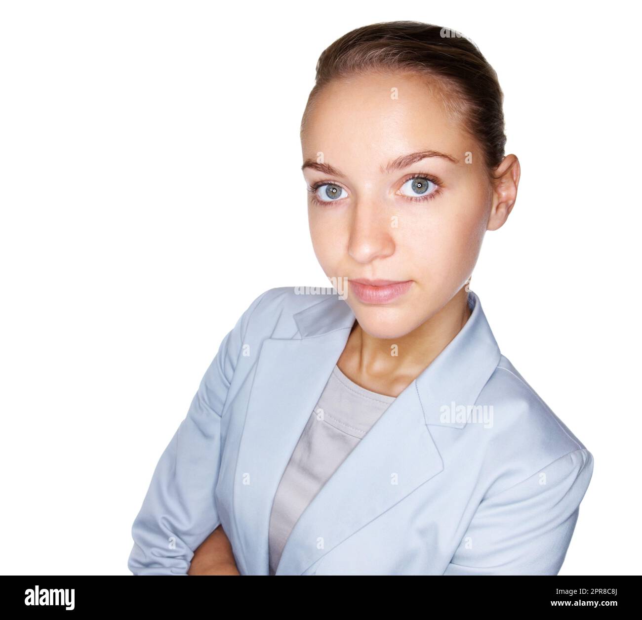 Confident young business woman isolated on a white background. Young ... Confident young business woman isolated on a white background. Young ...