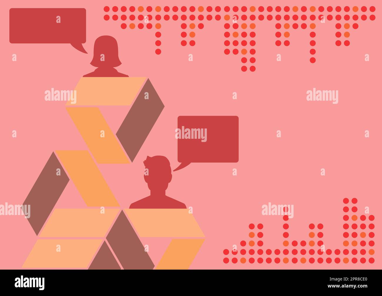 Triangle symbol representing successful online communication colleagues ...