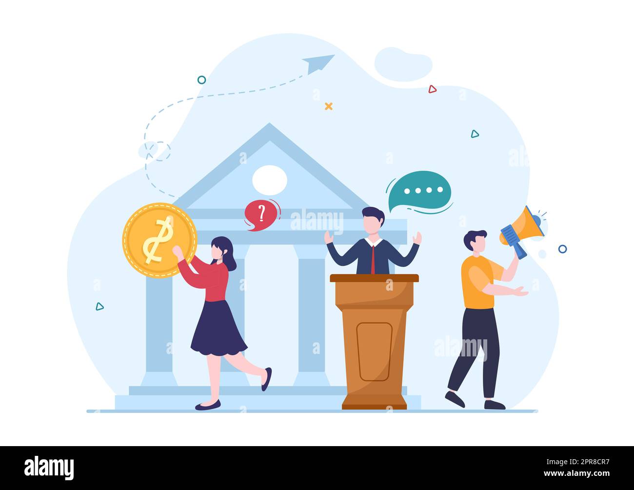 Politician Cartoon Hand Drawn Illustration with Election and Democratic ...