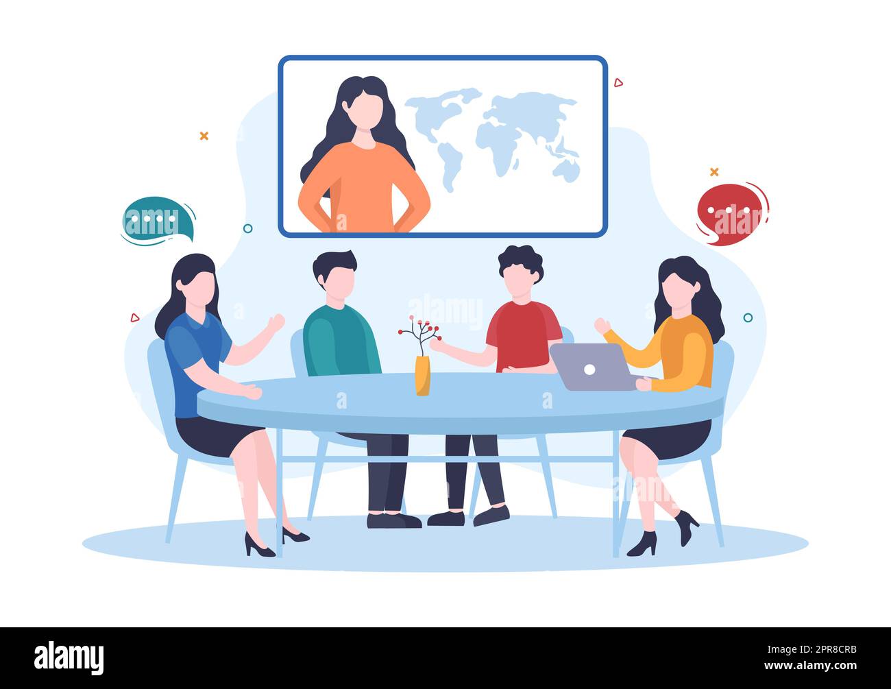 Politician Cartoon Hand Drawn Illustration with Meeting Concept for ...