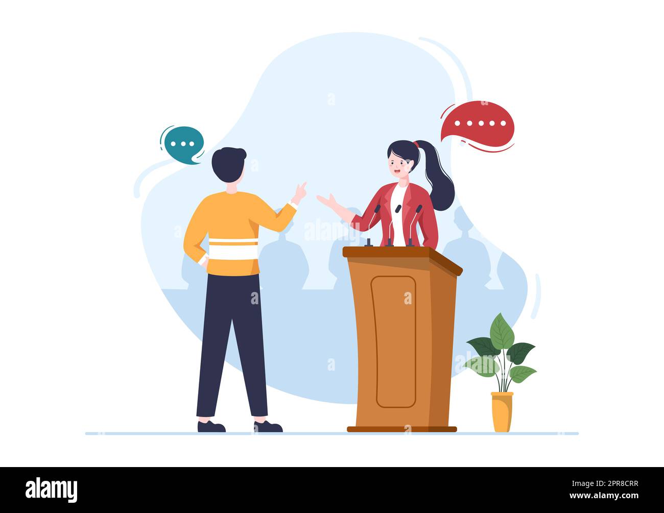 Politician Cartoon Hand Drawn Illustration with Election and Democratic ...