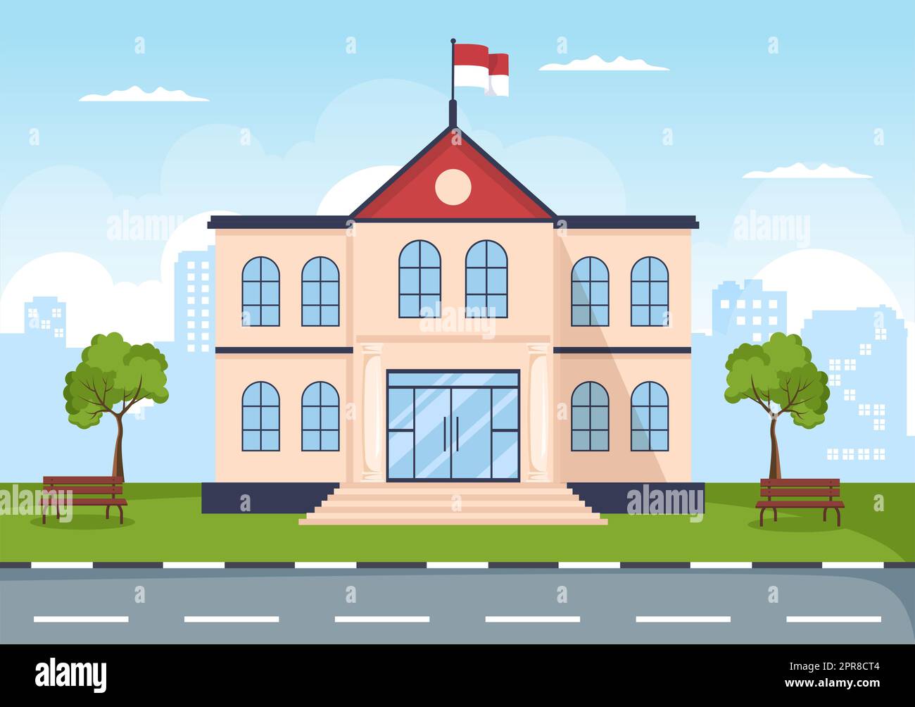 Politician or Government Building Cartoon Hand Drawn Illustration as a ...