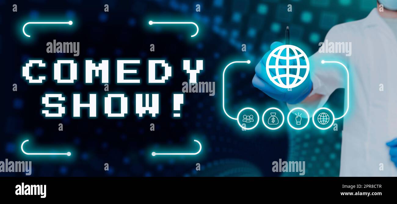 Text sign showing Comedy Show. Business concept Funny program Humorous ...