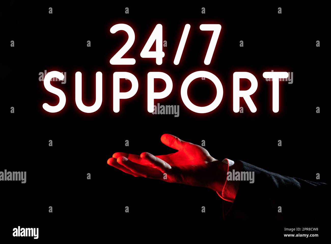 Inspiration showing sign 24 7 Support. Internet Concept Giving ...