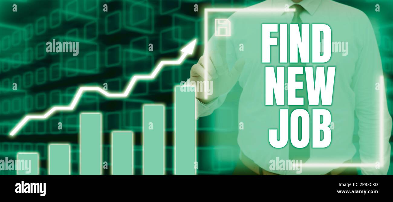 Hand writing sign Find New Job. Concept meaning Searching for new ...