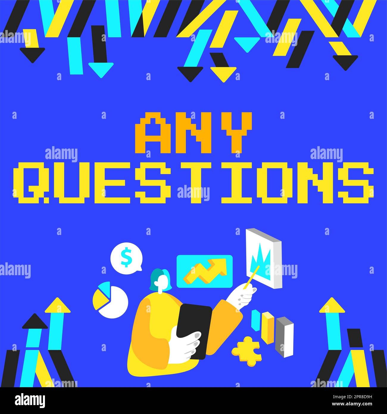 Text showing inspiration Any Questions, Business overview Clueless ...