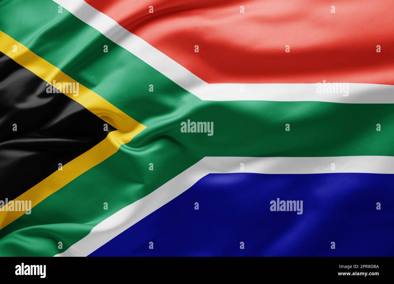 Waving national flag of South Africa Stock Photo - Alamy