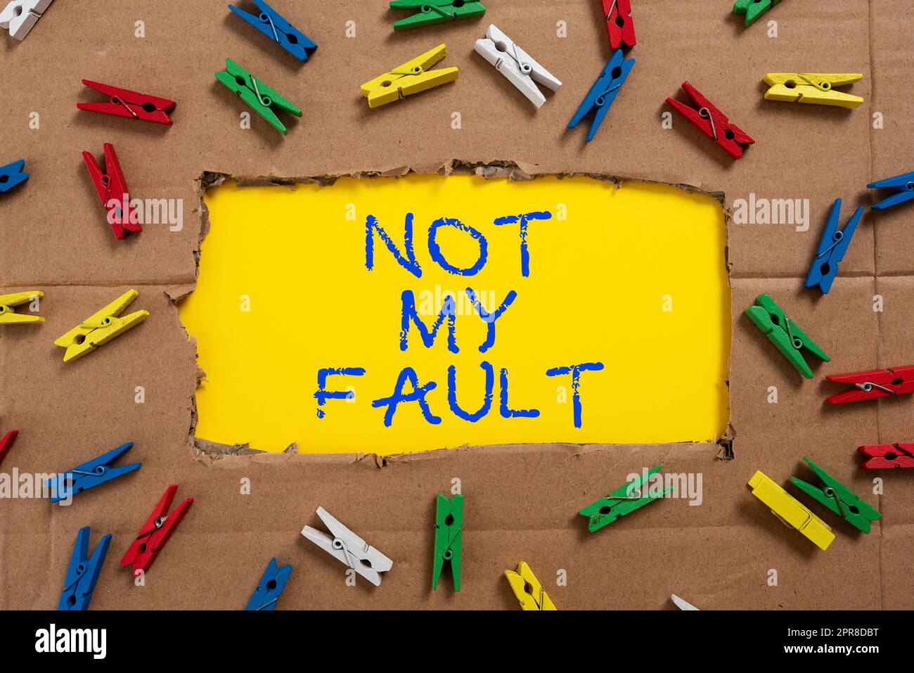 Text sign showing Not My Fault. Business idea To make excuses to avoid ...