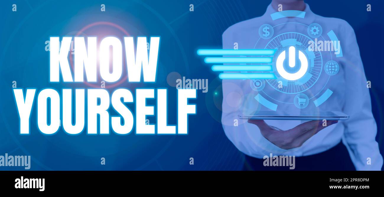 Writing displaying text Know Yourself. Word Written on Find You ...