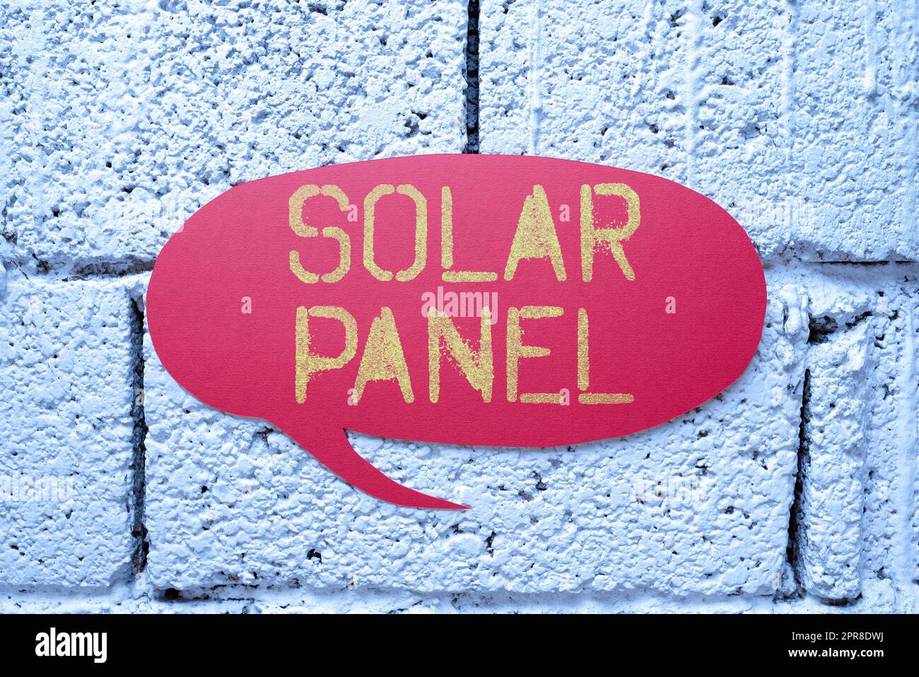 Text caption presenting Solar Panel, Conceptual photo designed to ...