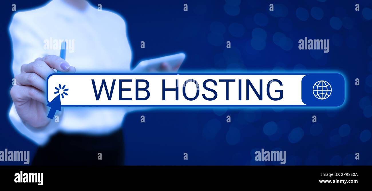 Sign displaying Web Hosting. Word for The activity of providing storage ...