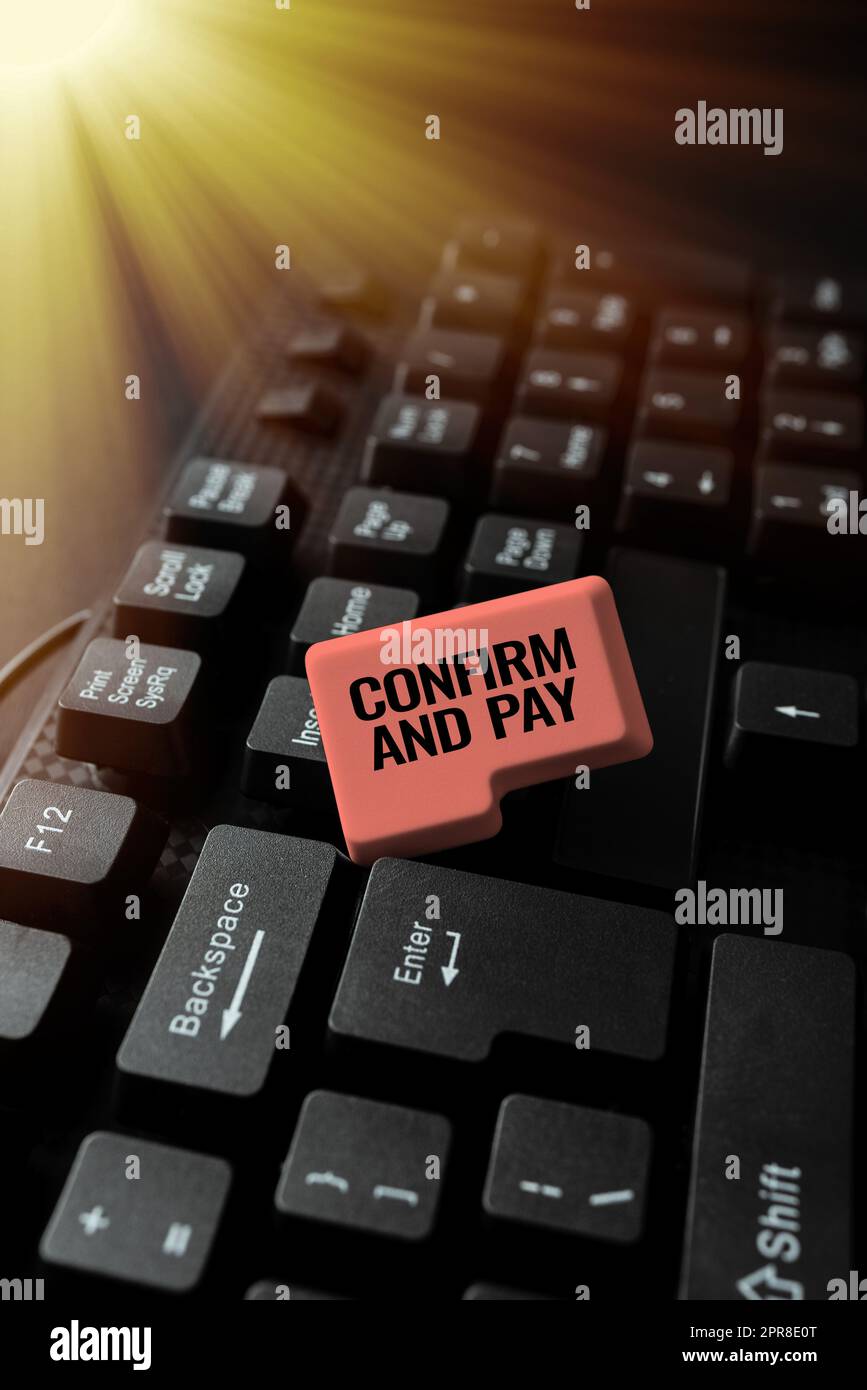 Conceptual caption Confirm And Pay, Business approach Check out your ... Conceptual caption Confirm And Pay, Business approach Check out your ...