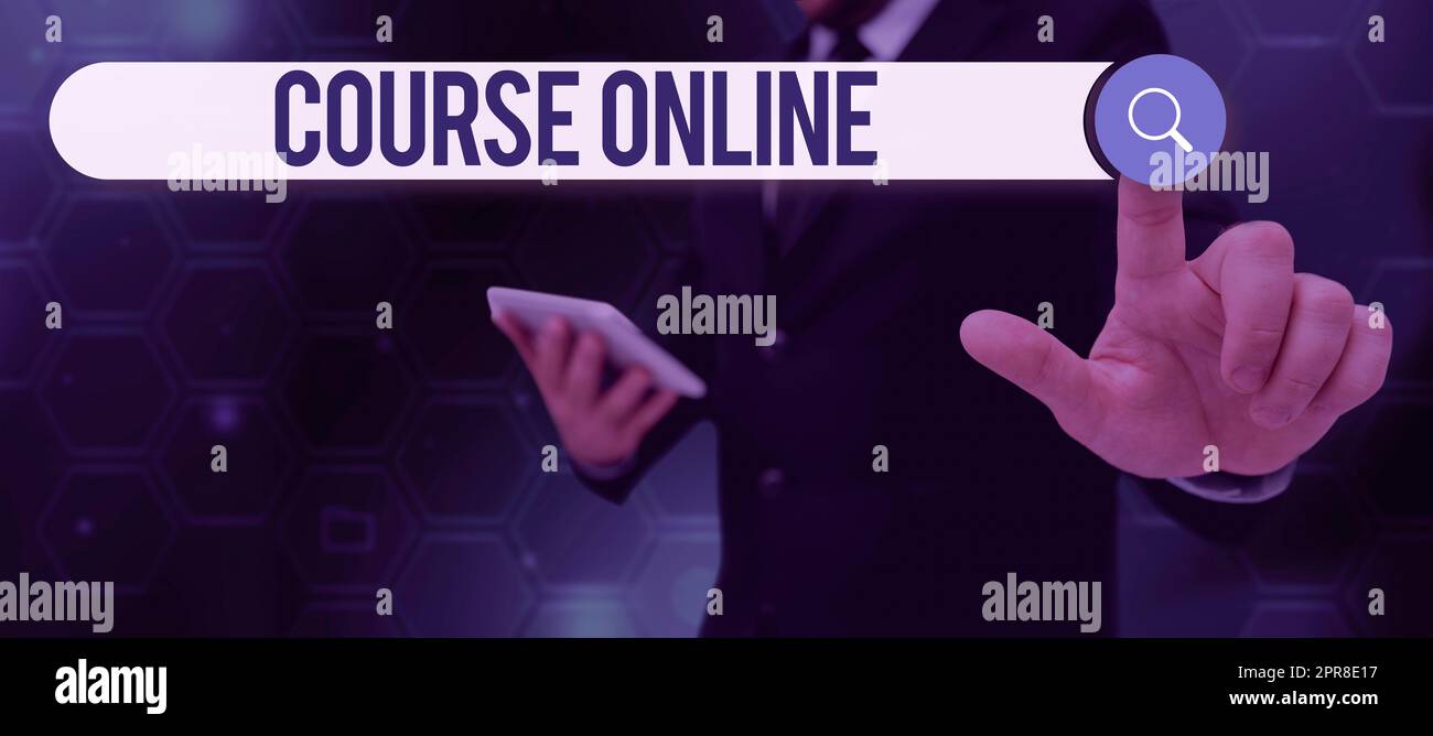 Text showing inspiration Course Online. Word Written on eLearning Electronic Education Distant ...