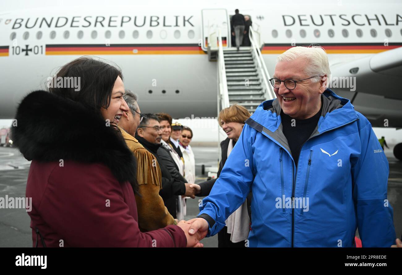 Yellowknife, Canada. 26th Apr, 2023. German President Frank-Walter ...