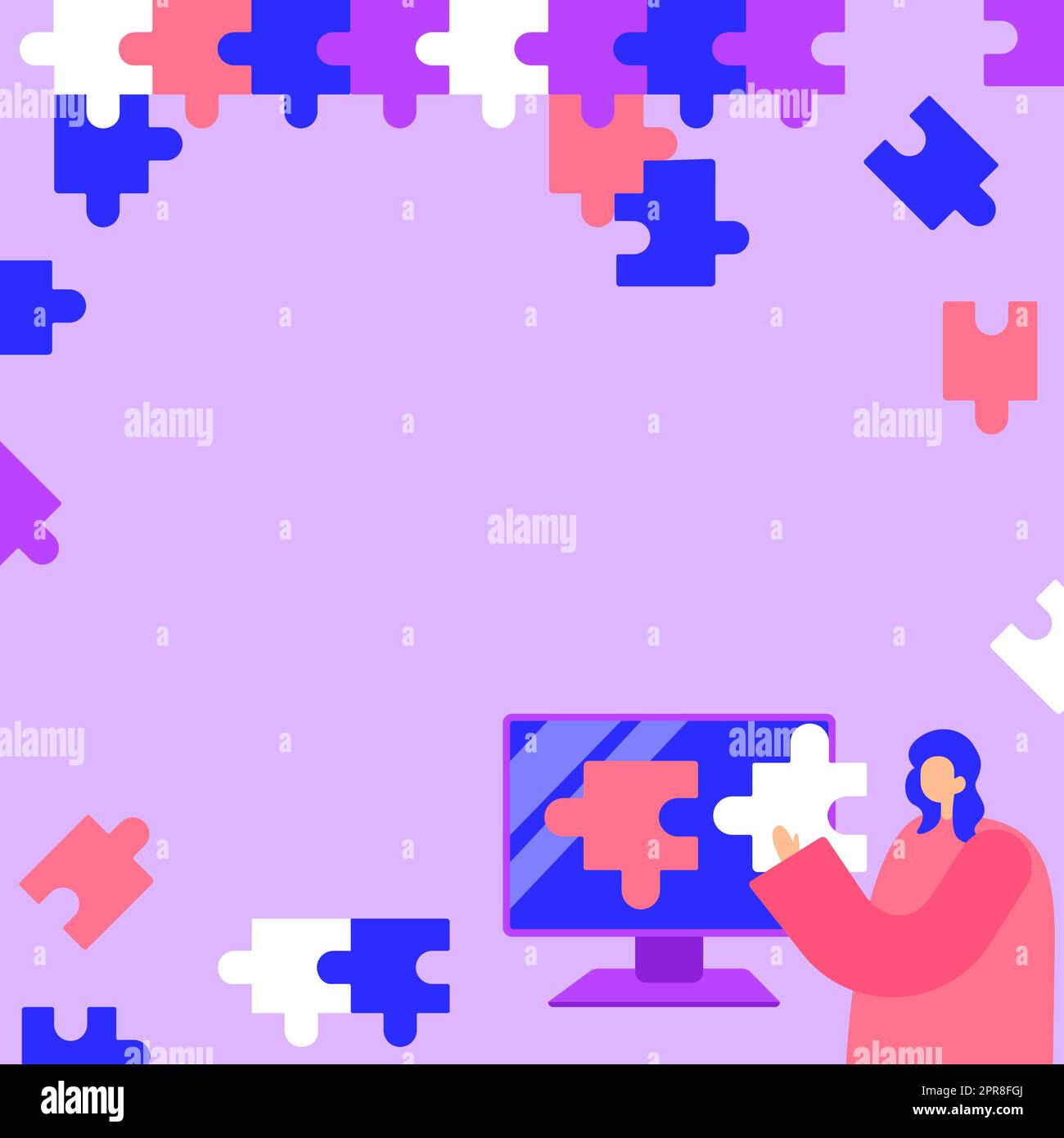 Lady Holding Puzzle Piece Representing Innovative Problem Solving Ideas ...