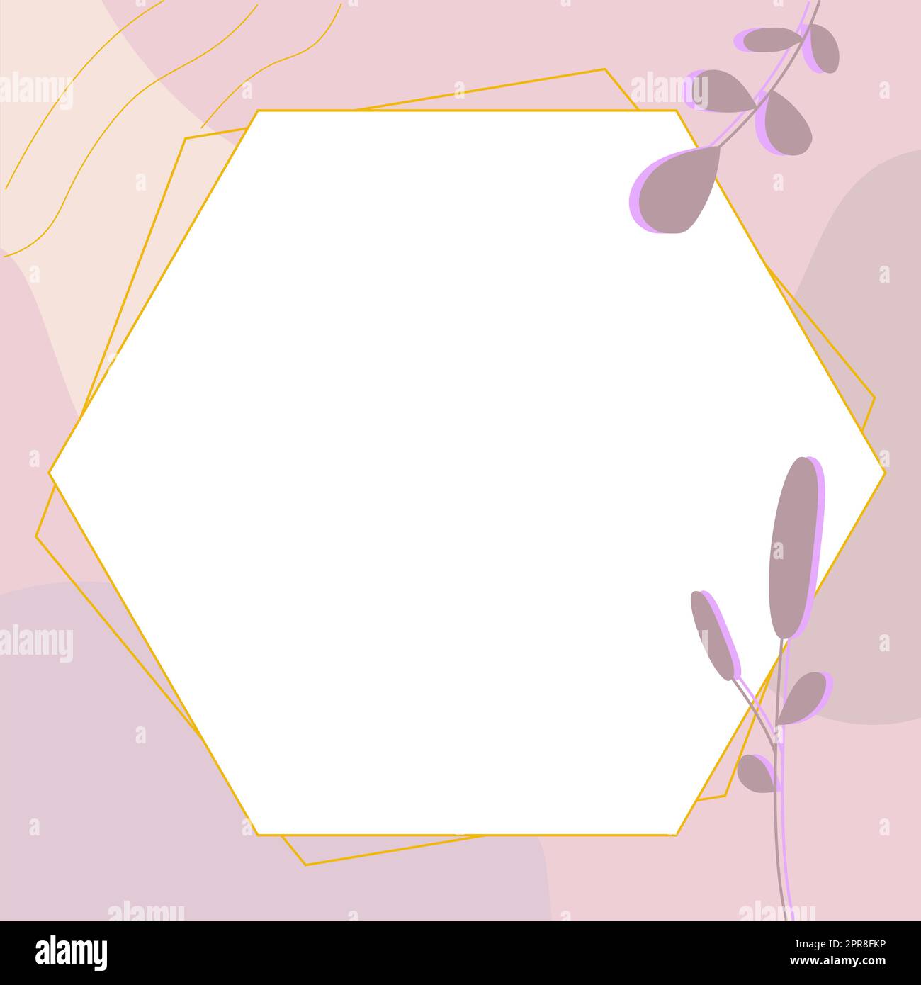 Blank Frame Decorated With Abstract Modernized Forms Flowers And ...