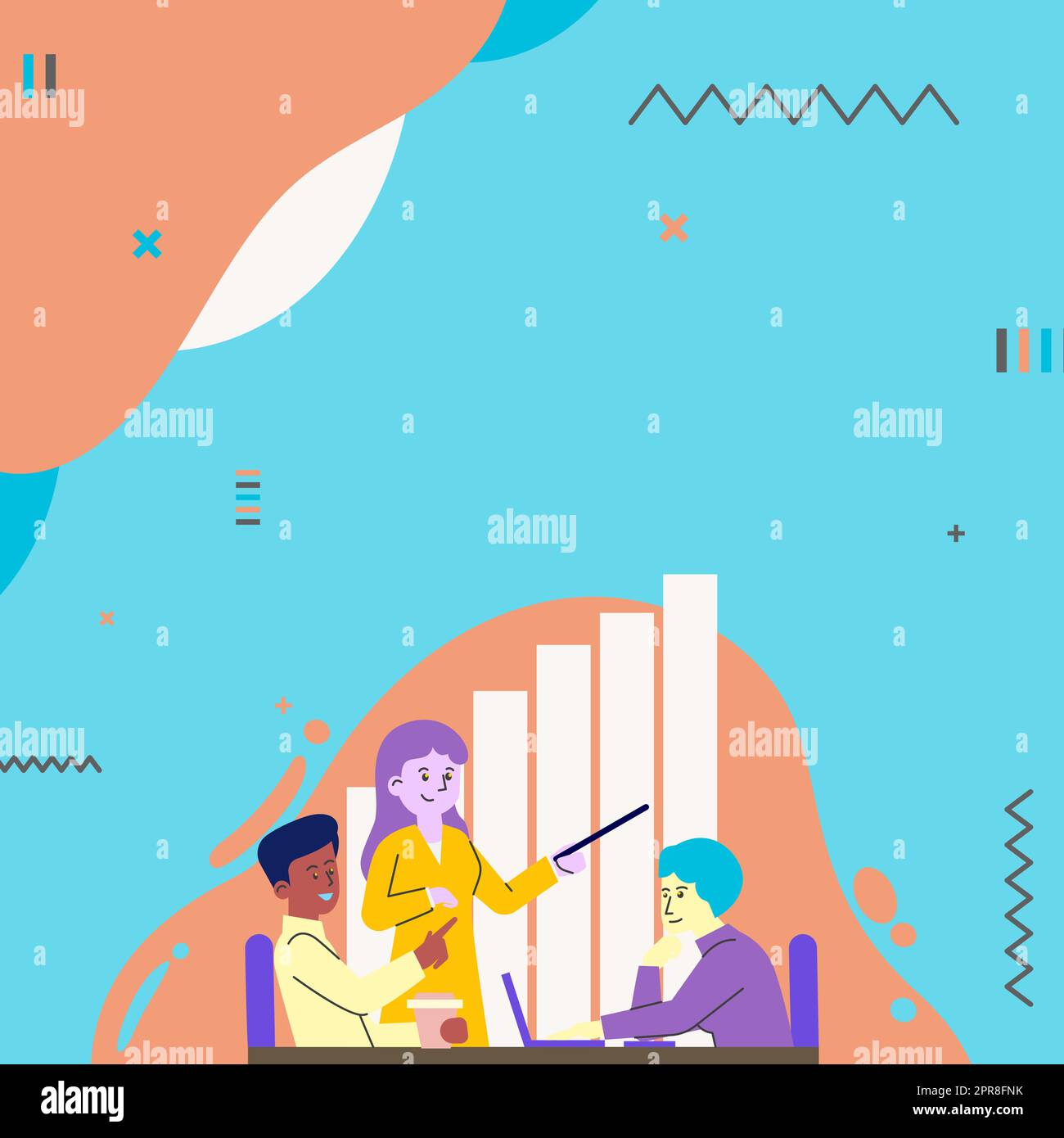 Lady Drawing Explaining To Her Teammate Process Steps. Woman Showing ...