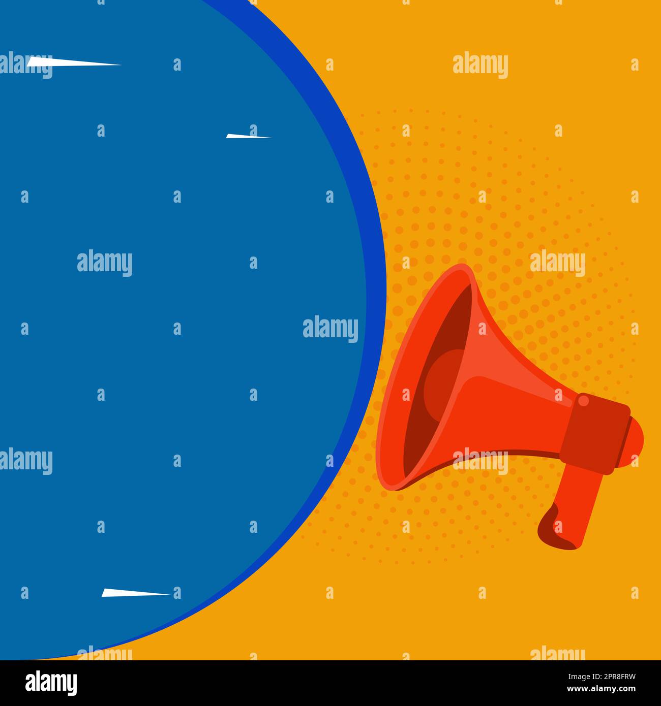 Megaphone Drawing With Conversation Bubble Showing New Announcement. Bullhorn Voice Device With ...