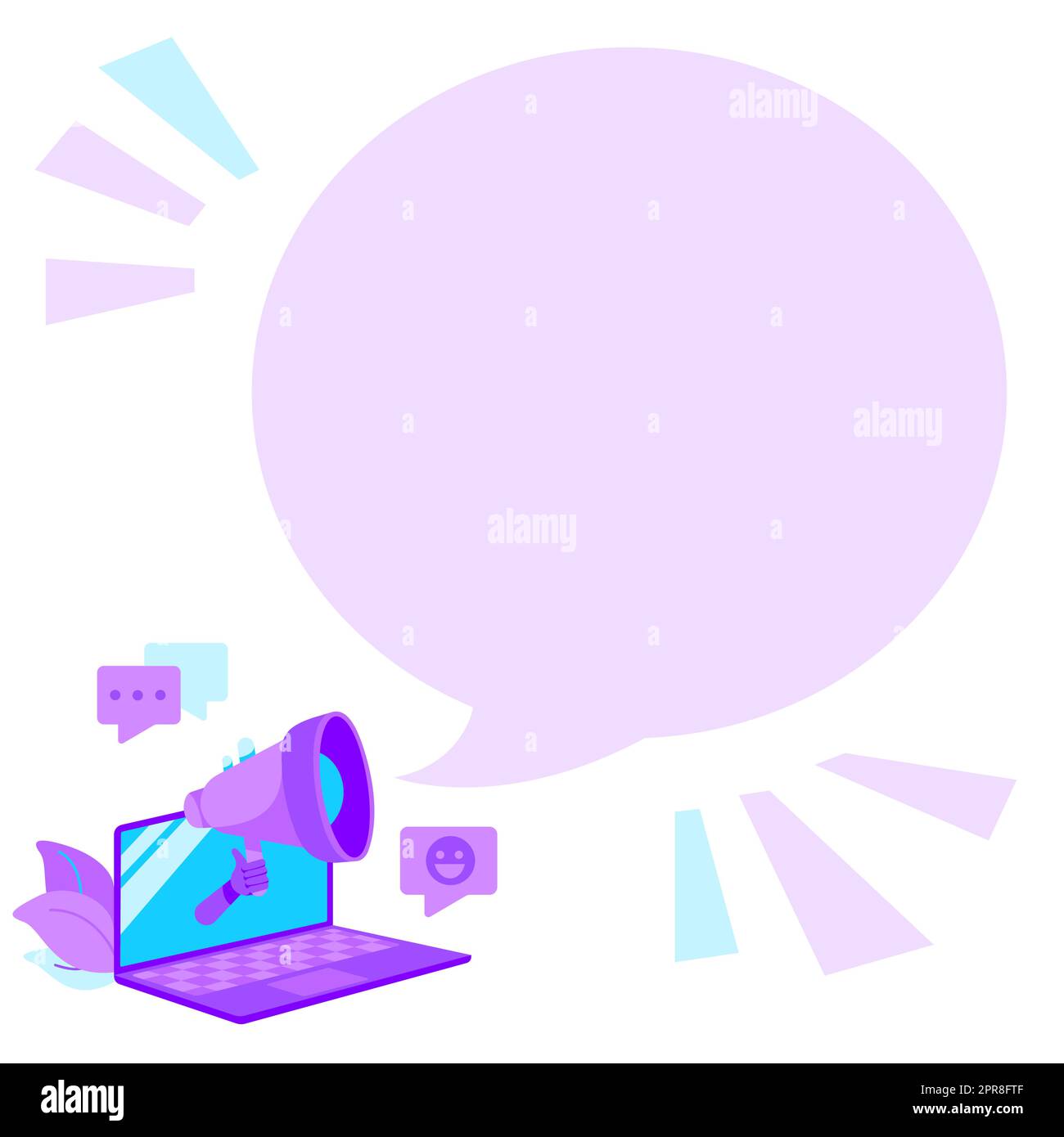 Laptop Drawing Sharing Happy Comments And Good Reactions At Chat Cloud ...