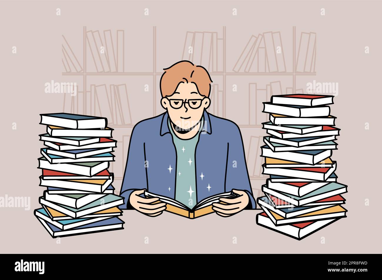 Studying man cartoon hi-res stock photography and images - Alamy