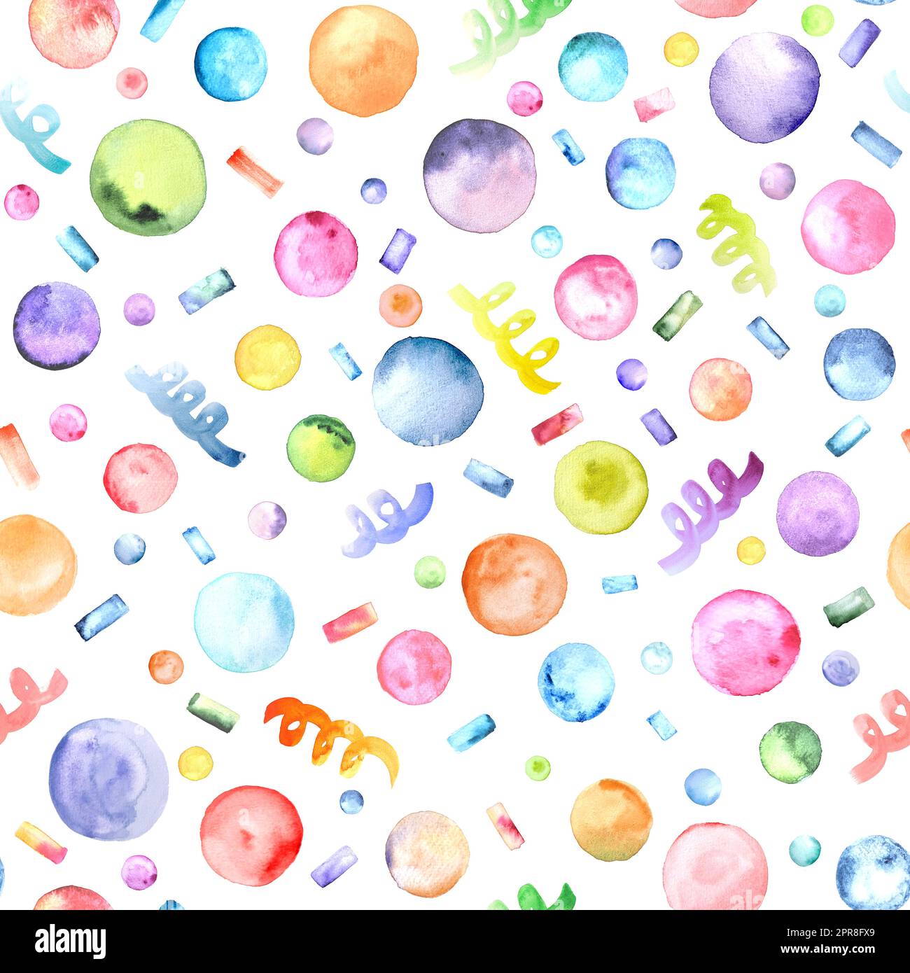 Abstract watercolor birthday party background. Hand drawn multicolor ...