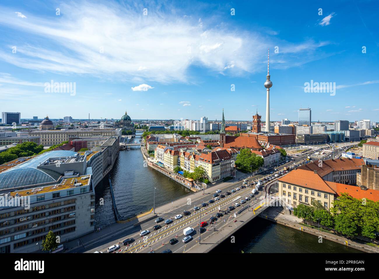 The center of Berlin with the iconic TV Tower on a sunny day Stock ...