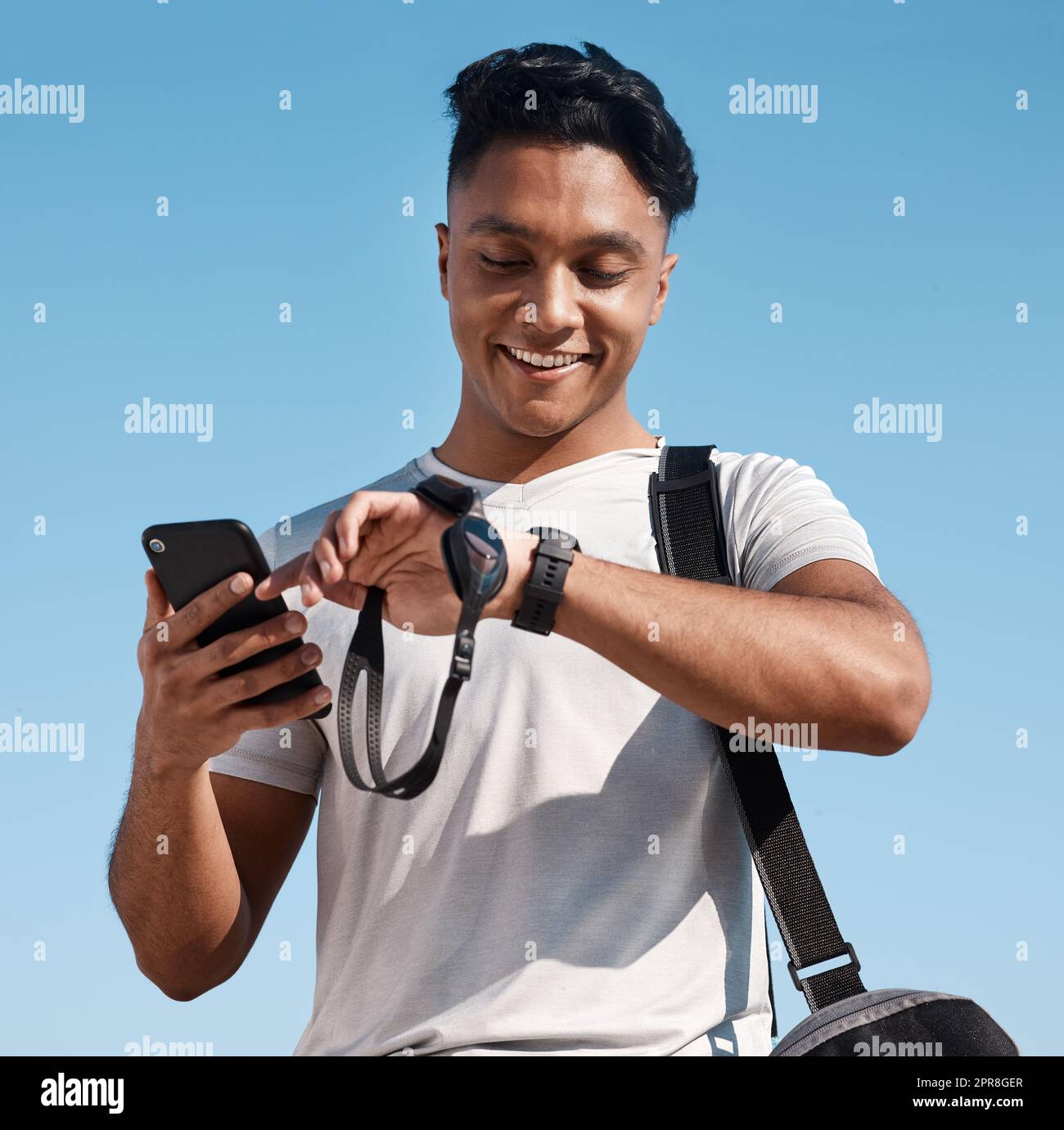 He saved some time to teach you how to swim. a young man looking at his ...