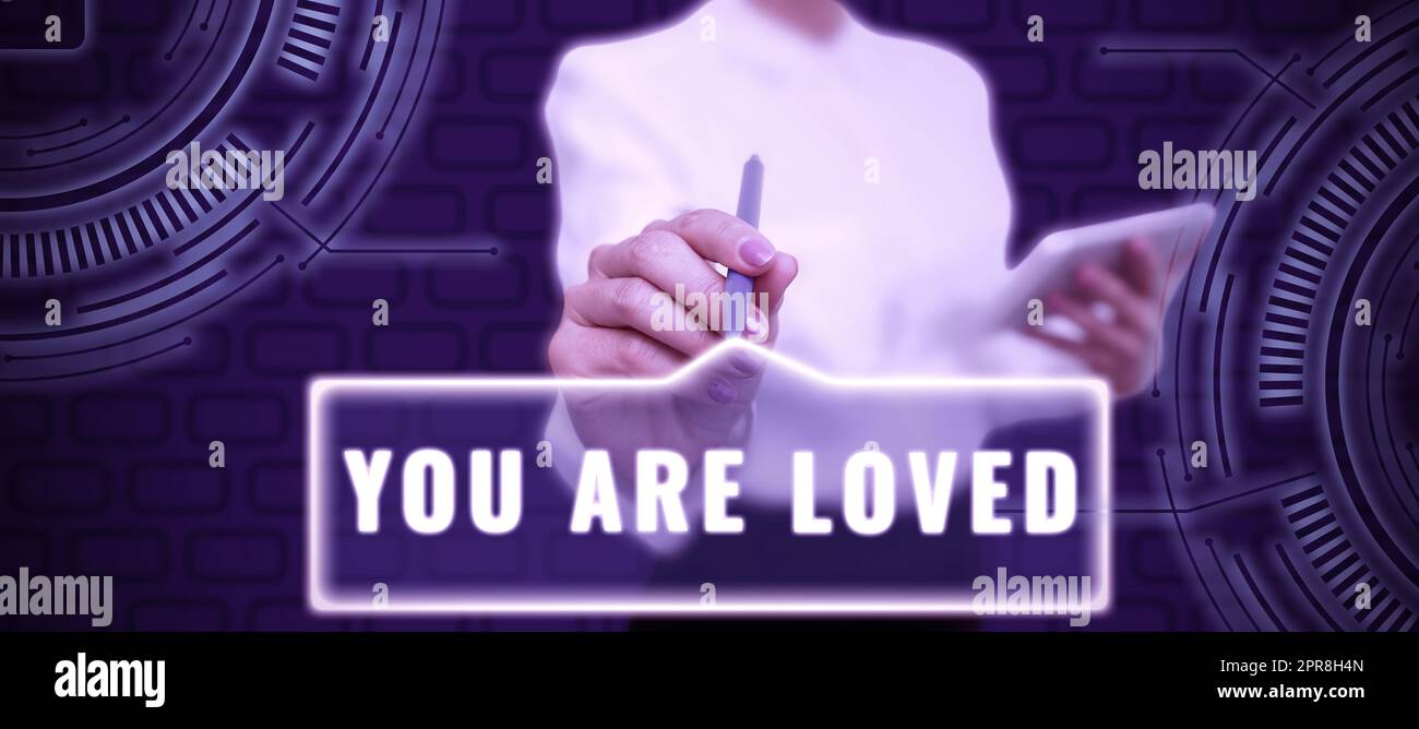 Text showing inspiration You Are Loved. Word Written on Somebody loves ...