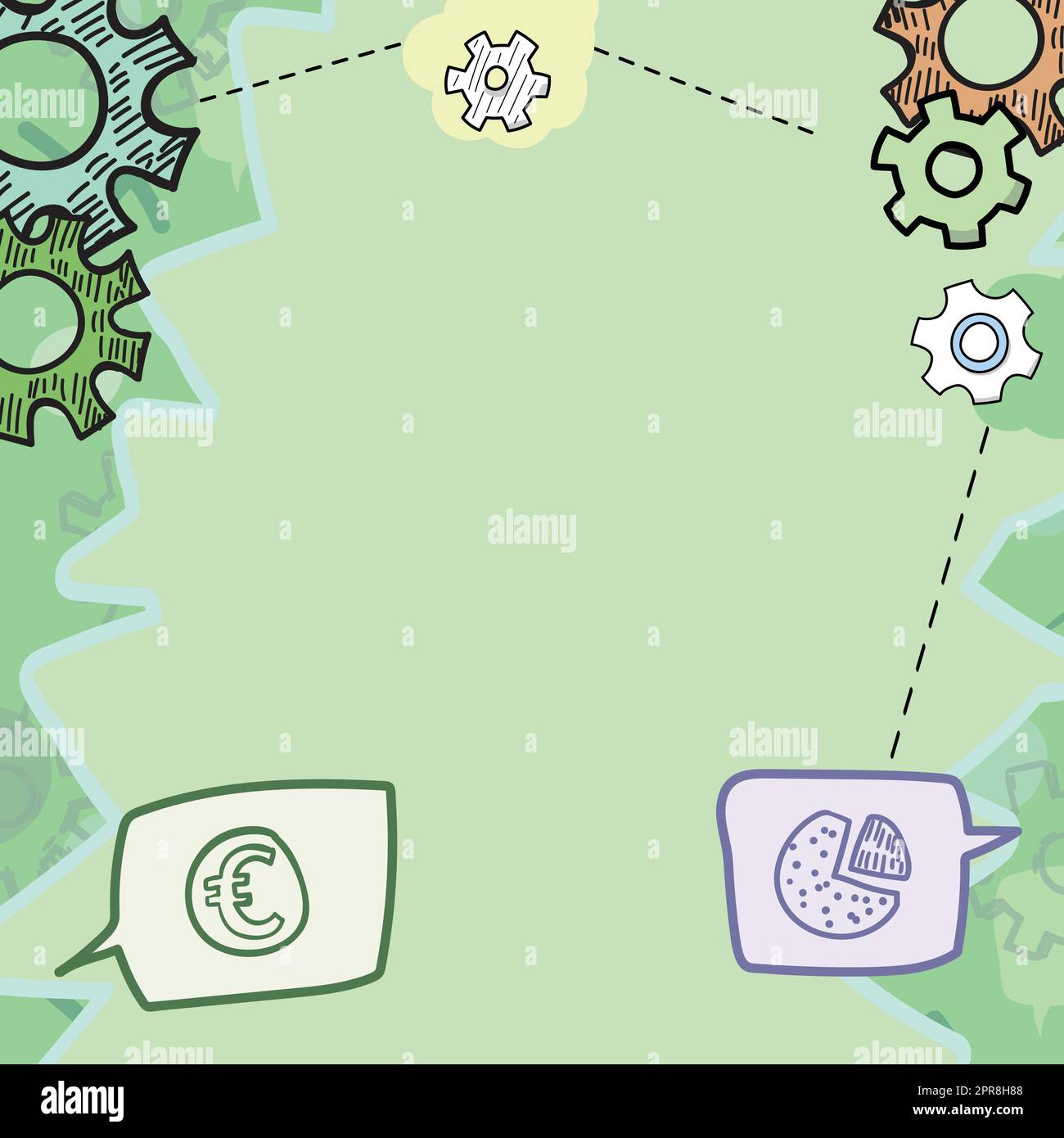 Illustration Of Mechanic Gears Connected To Each Other Performing Work ...