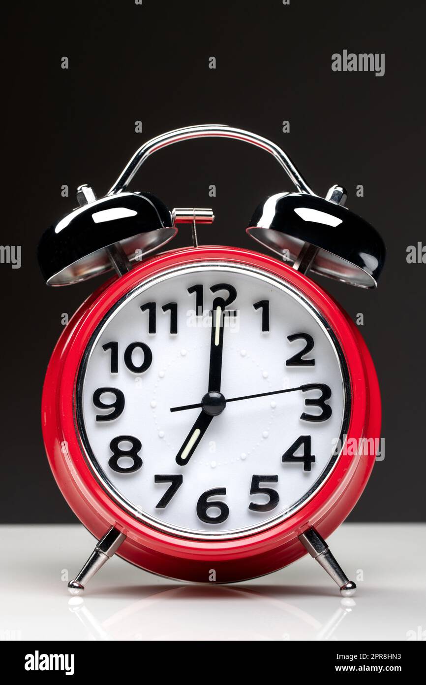 front view of red clocks on white surface time house family coffee ...