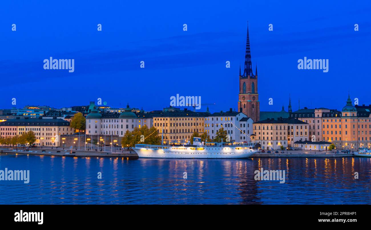 Stockholm, Sweden - 4 October, 2022: A stunning skyline reflecting off ...