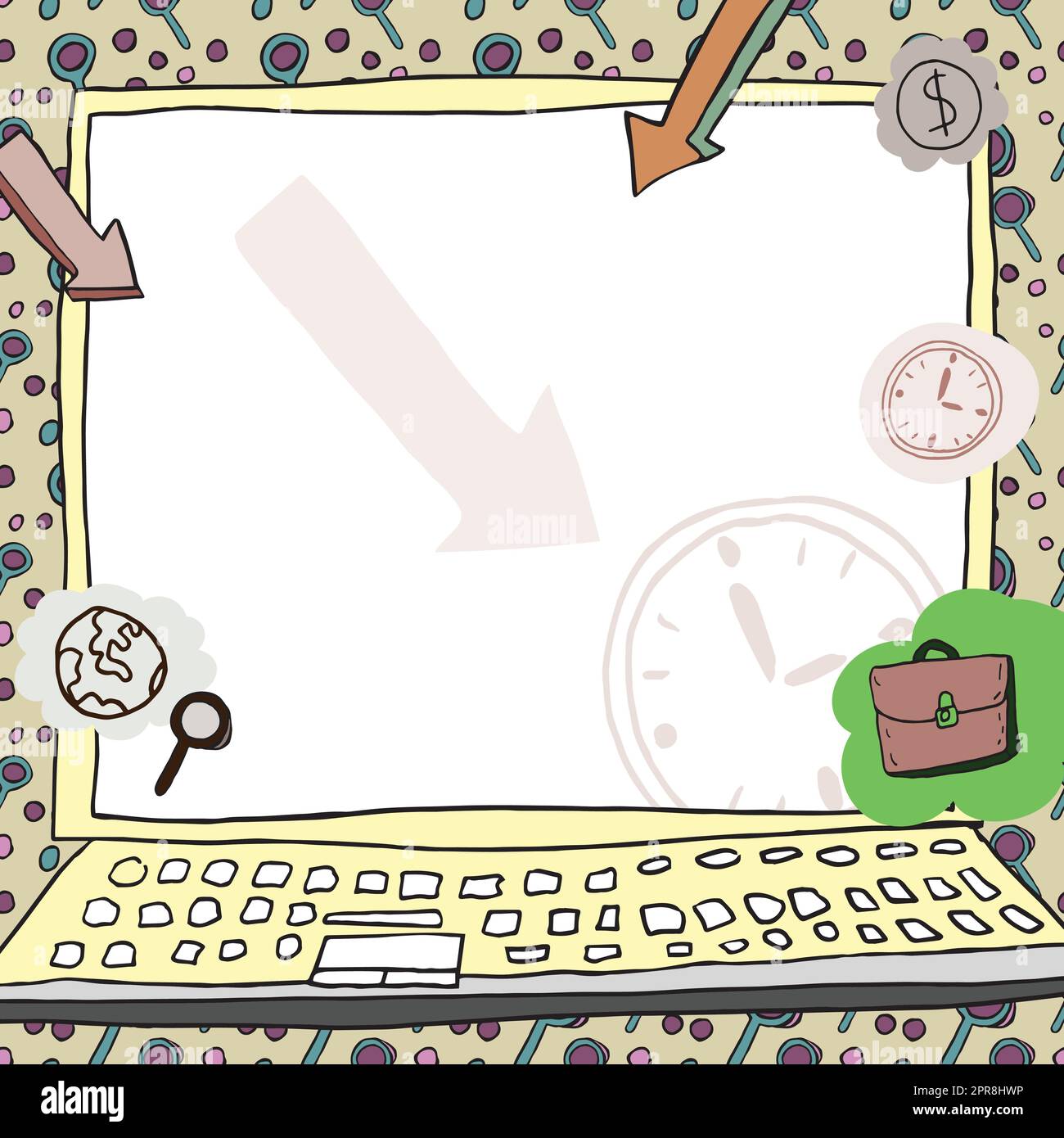 Blank frame decorated with arrows displaying business strategy leading ...