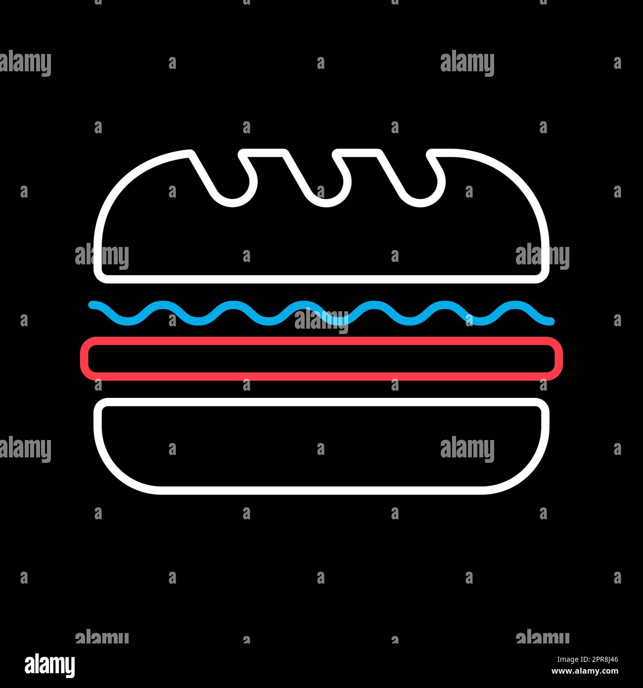 Subway Sandwich vector isolated on black background icon. Fast food ...