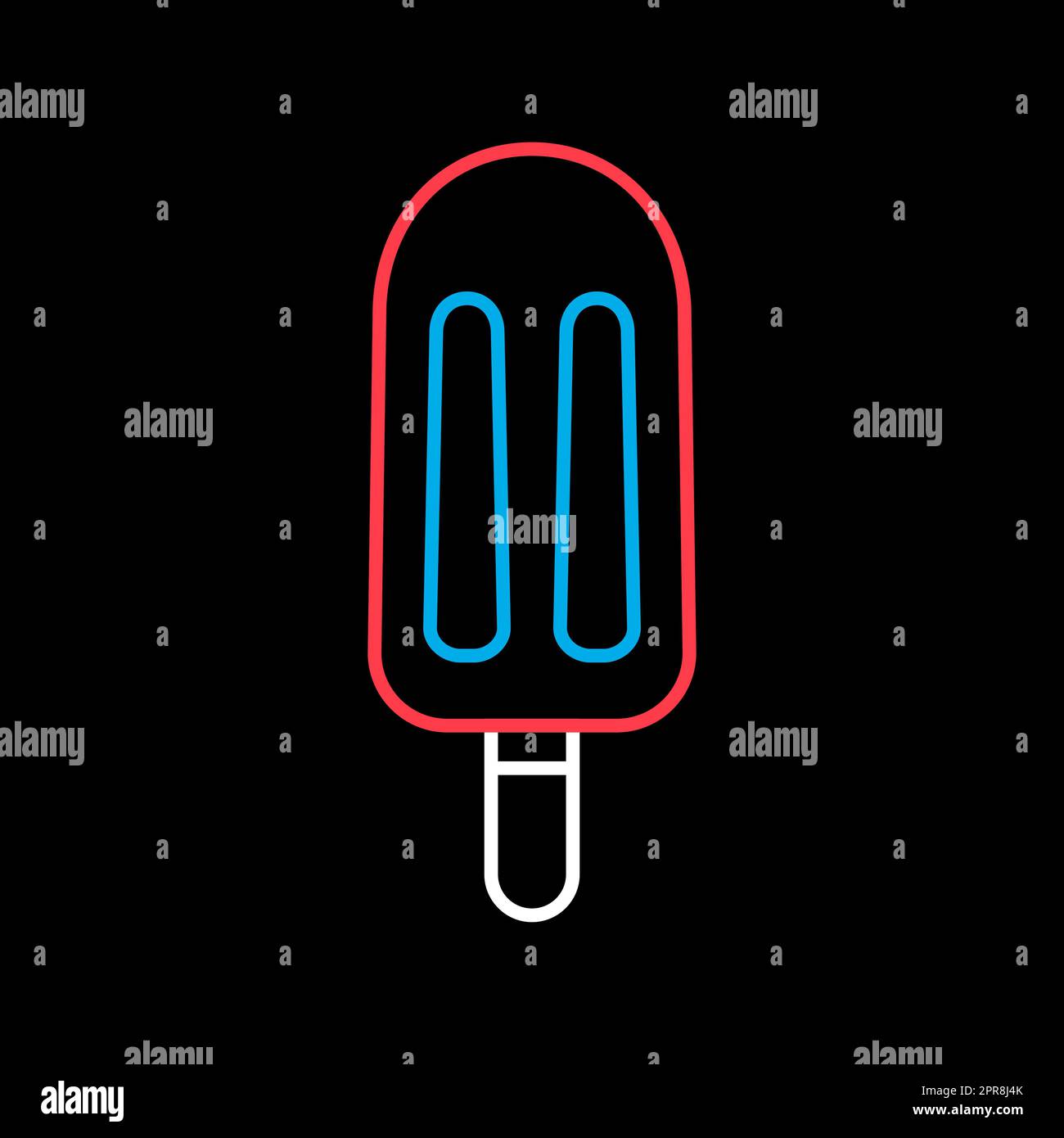 Popsicle vector isolated on black background icon. Fast food sign ...