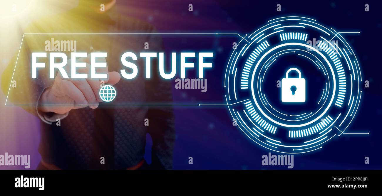 Hand writing sign Free Stuff. Concept meaning Any thing that you can ...