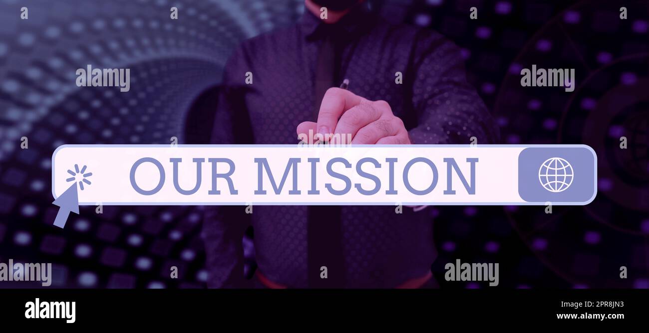 Conceptual caption Our Mission. Internet Concept tasks or schedule we ...