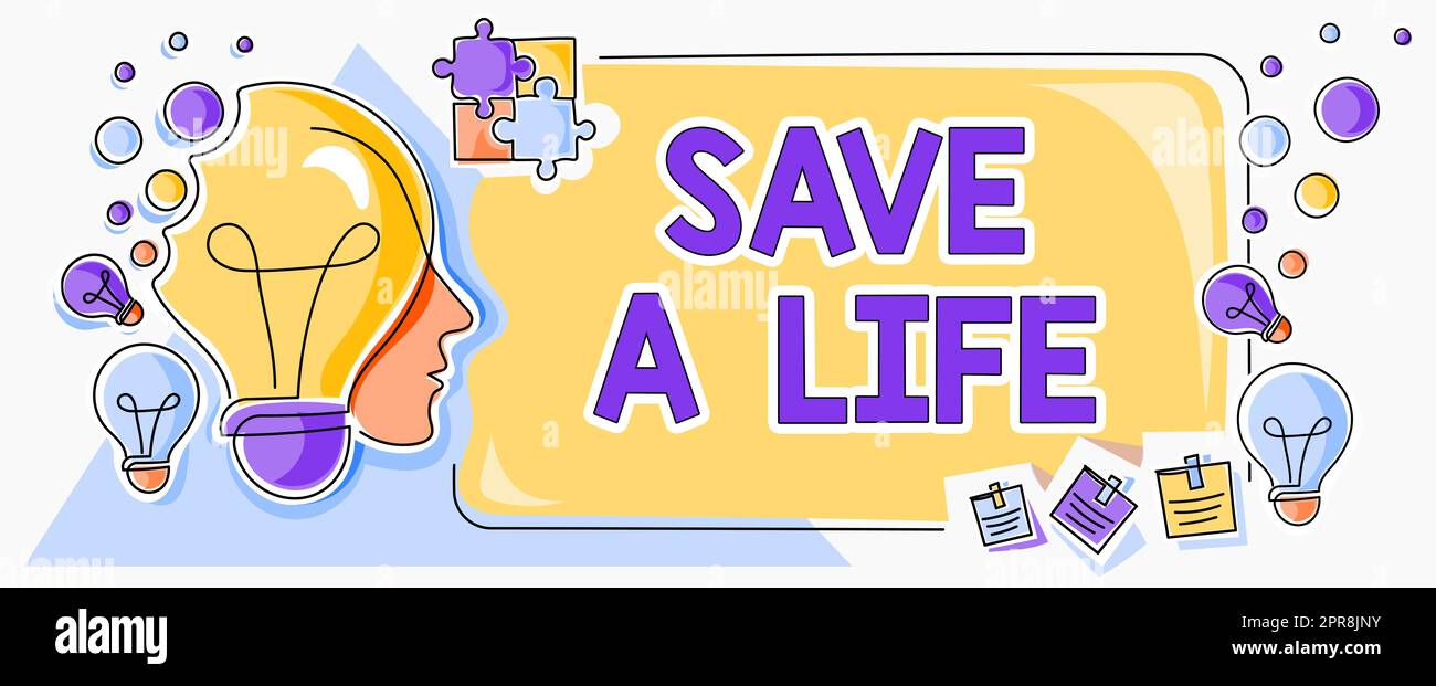 Conceptual caption Save A Life, Concept meaning Help assistance saving ...
