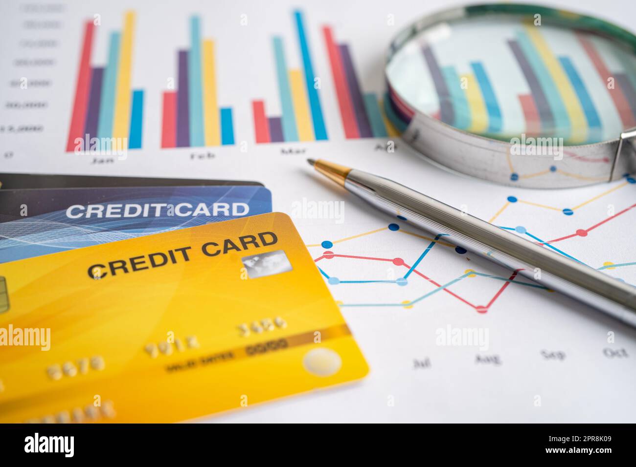 Credit card on graph. Finance development, Banking Account, Statistics ...