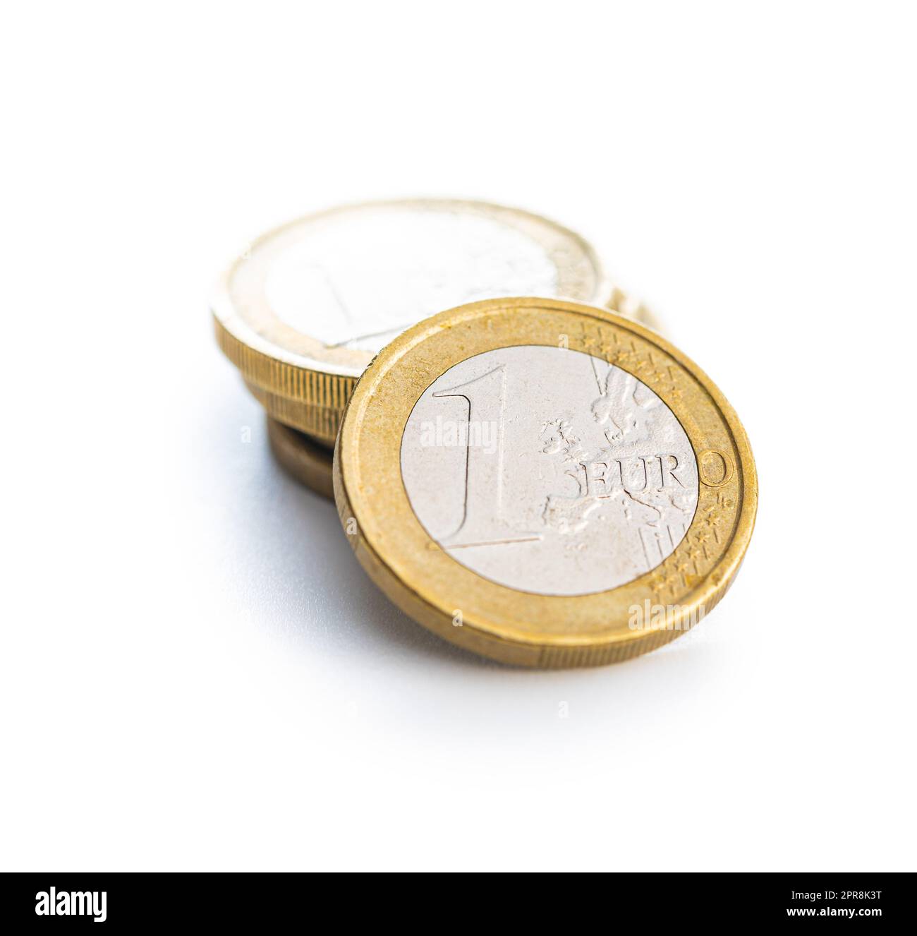Stack of euro coins isolated on white background Stock Photo - Alamy