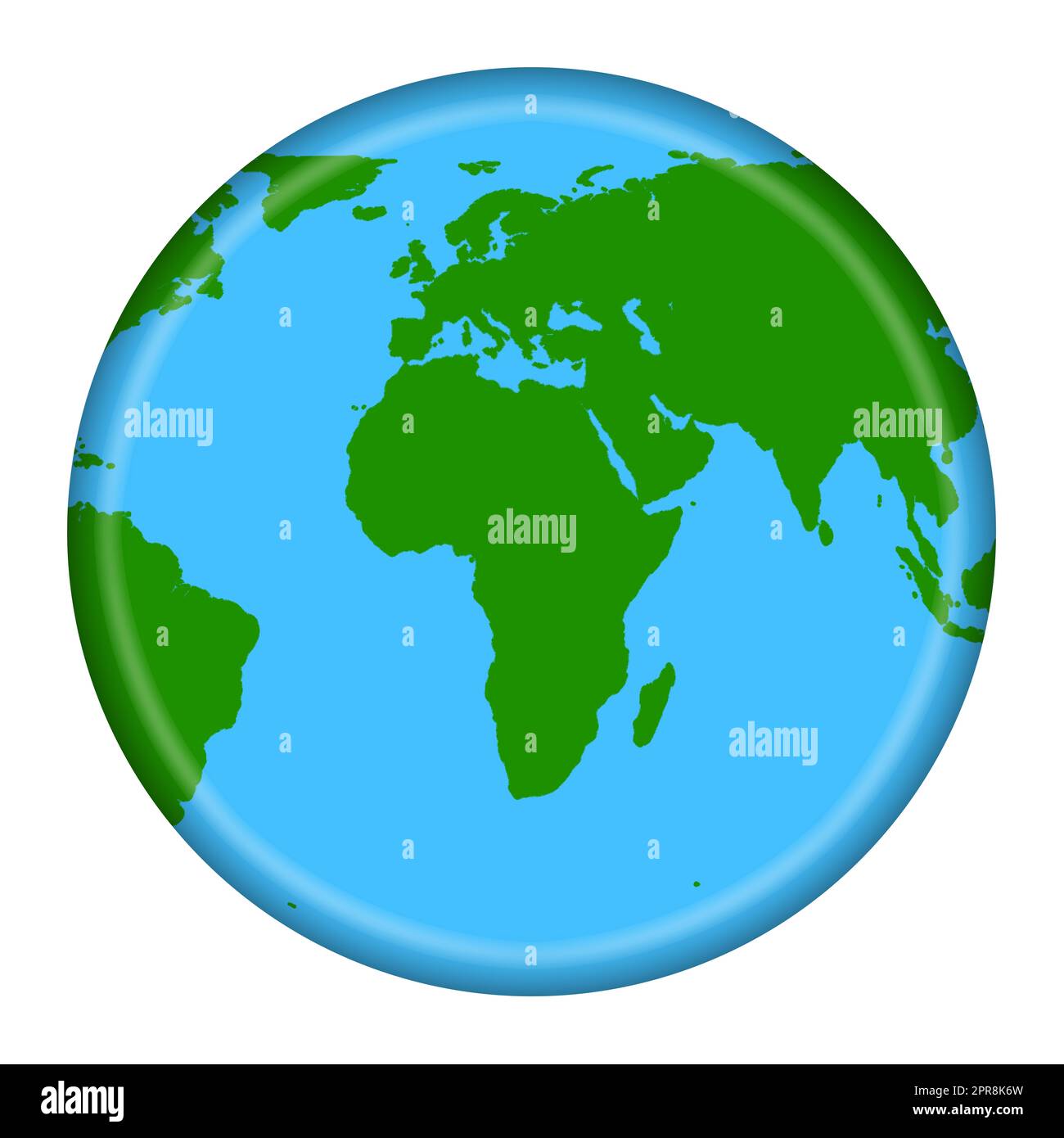 A World map button 3d illustration with clipping path Stock Photo - Alamy