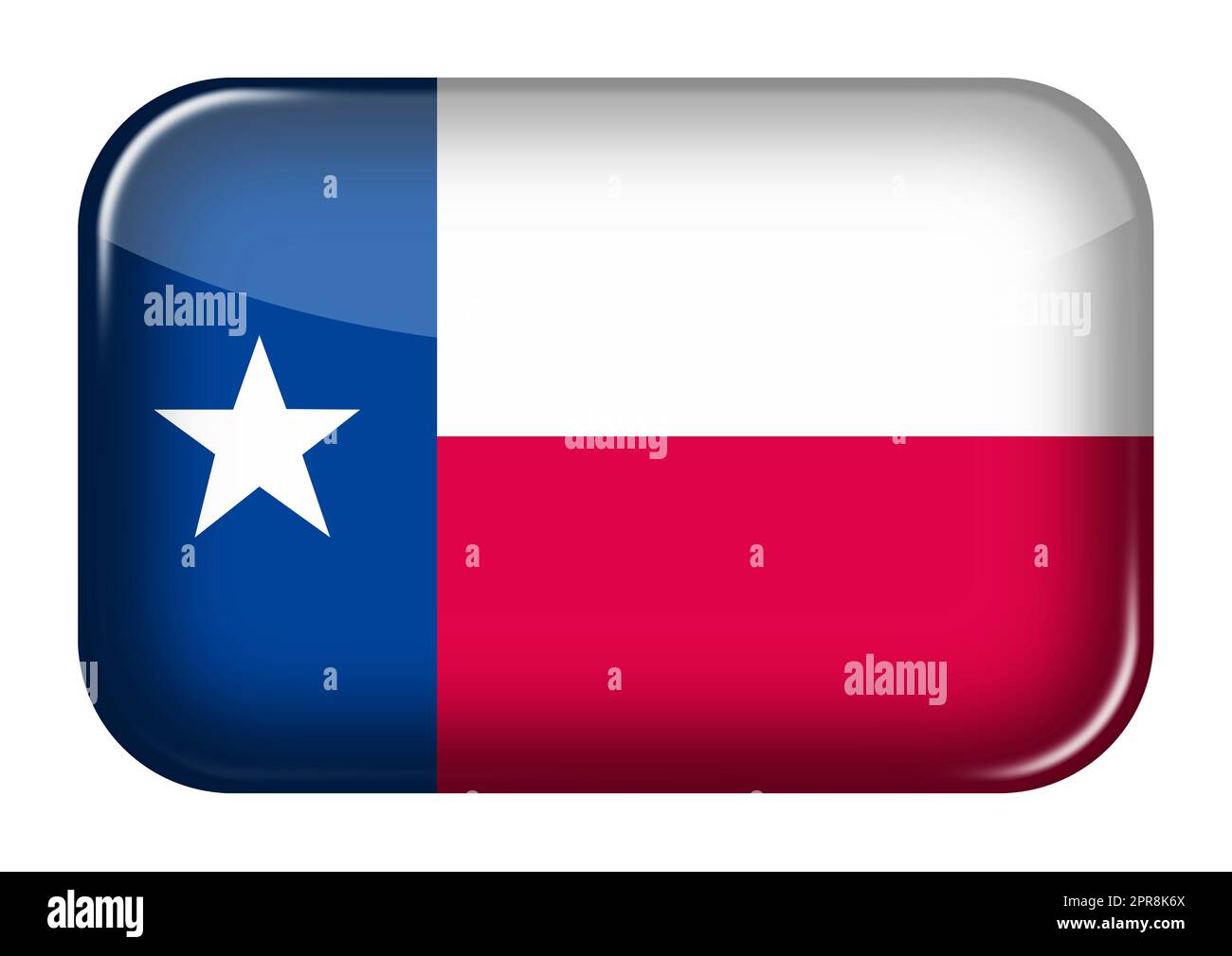 A Texas web icon rectangle button with clipping path 3d illustration ...