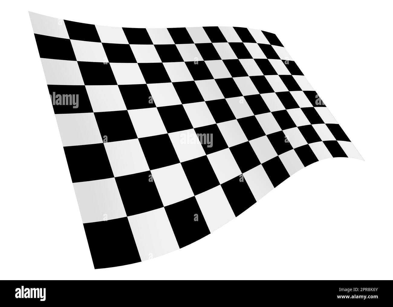 A Chequered waving flag graphic isolated on white with clipping path 3d ...